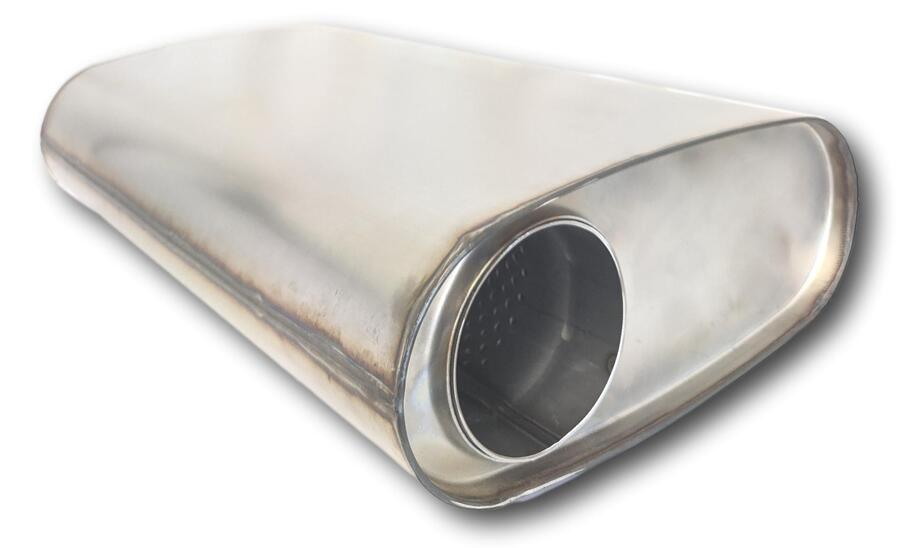 2" 51mm Oval 8" X 4" Stainless Steel High Flow Performance Muffler