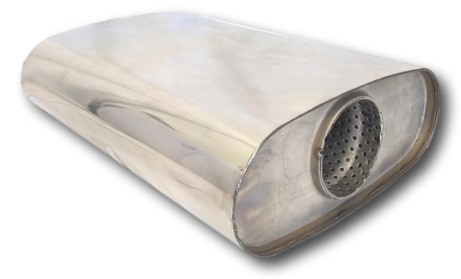 2.5" 2 1/2" 63.5mm Oval 10" X 4" Stainless Steel High Flow Performance ...