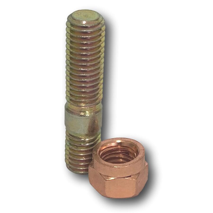 TURBO STUD & COPPER LOCK NUT SET OF 4 - M10 X 1.5 X 40MM LONG - HiiFlex