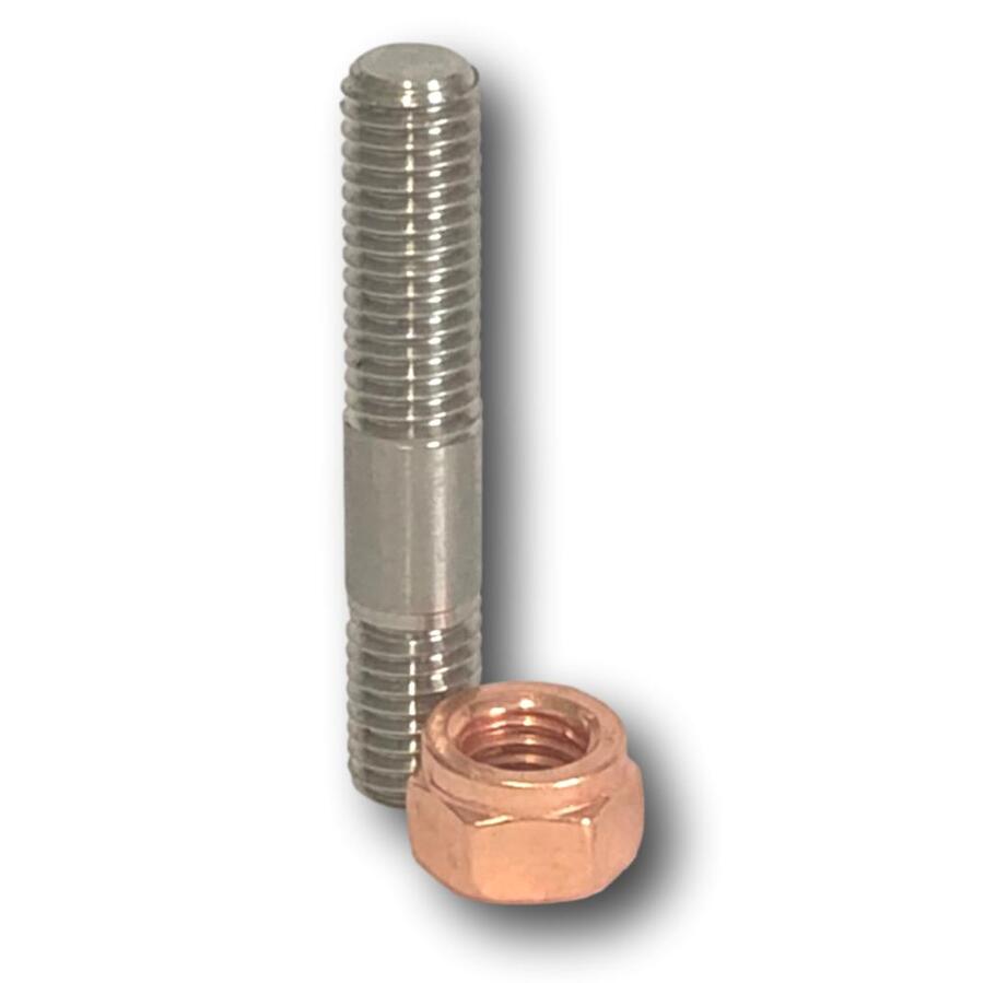 INCONEL TURBO STUD & COPPER LOCK NUT FOR MANIFOLD SET OF 12 - M8 X 1.25 ...