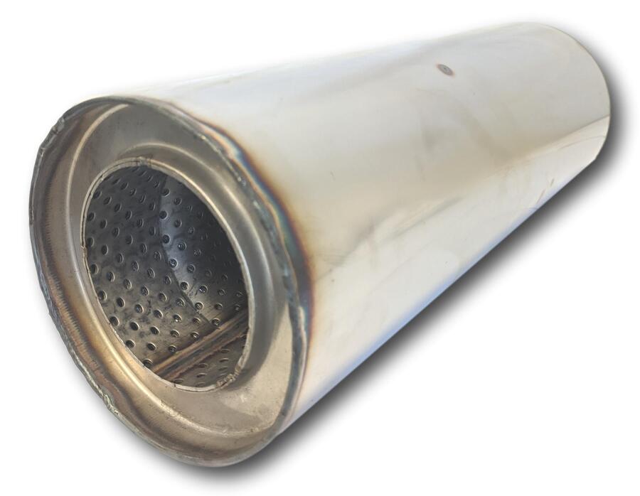 3" 76mm Round Muffler 5" Body Stainless Steel High Flow Performance CTR/CTR