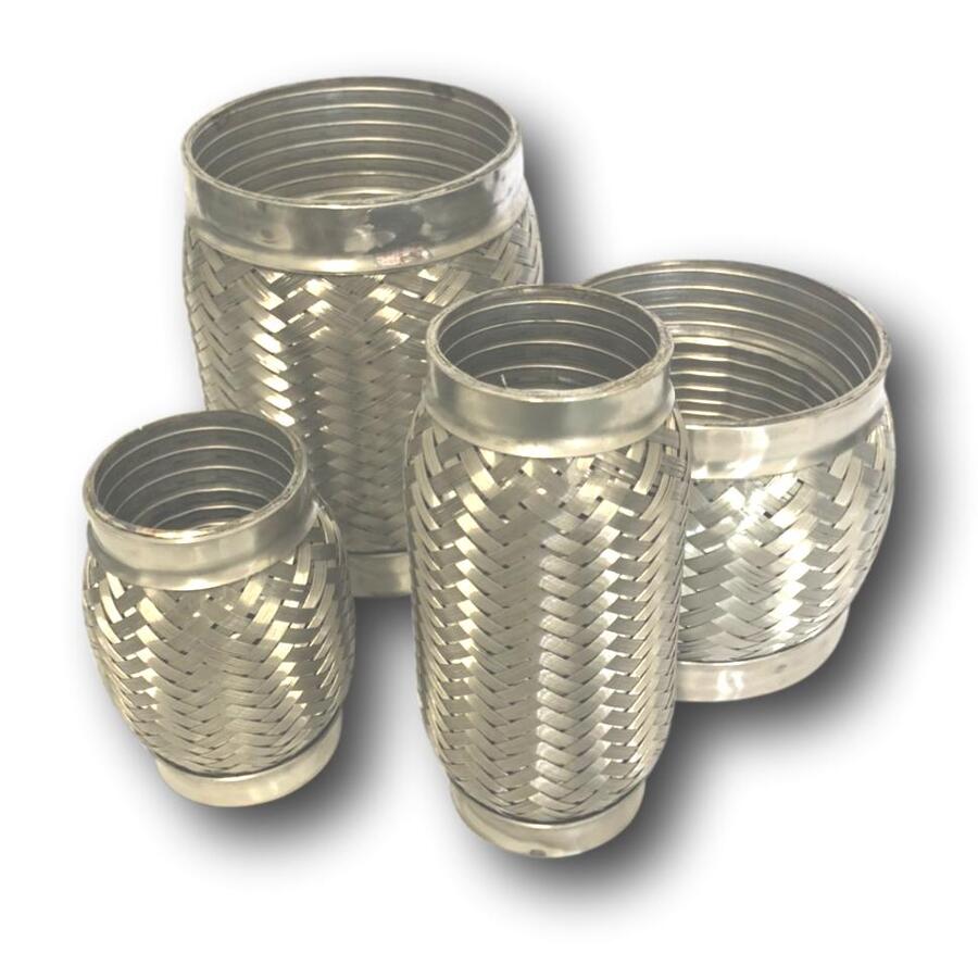 3" Inch Exhaust Flex Bellow Interlock Pipe Joint Stainless Collar Flexi ...
