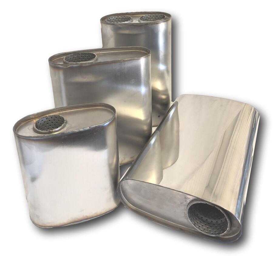 2.5" 2 1/2" 63.5mm Oval 10" X 4" Stainless Steel High Flow Performance ...